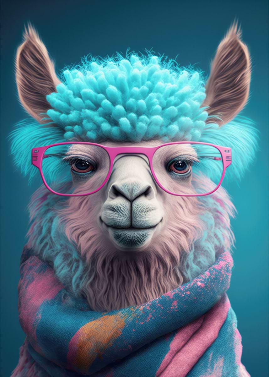 'Cute Llama Art' Poster, picture, metal print, paint by Creative YS ...