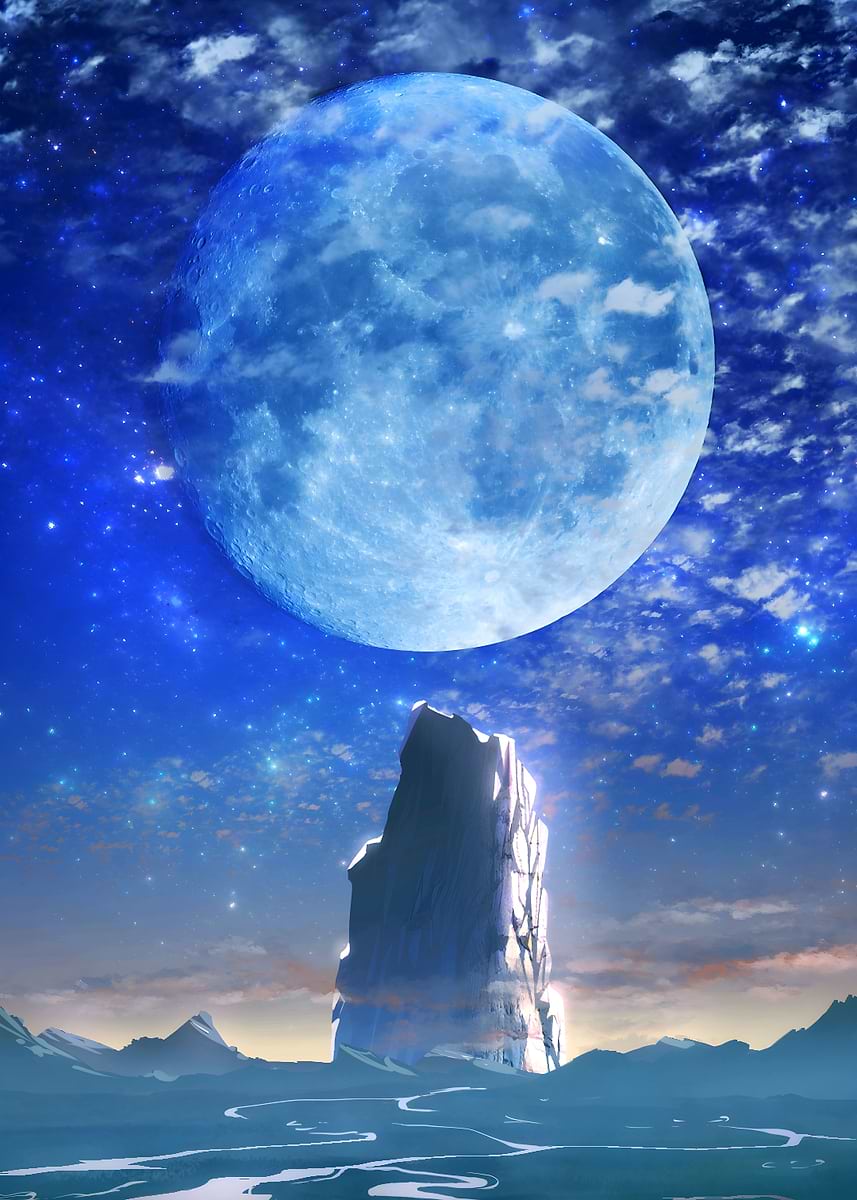 'moon' Poster, picture, metal print, paint by Mc King | Displate