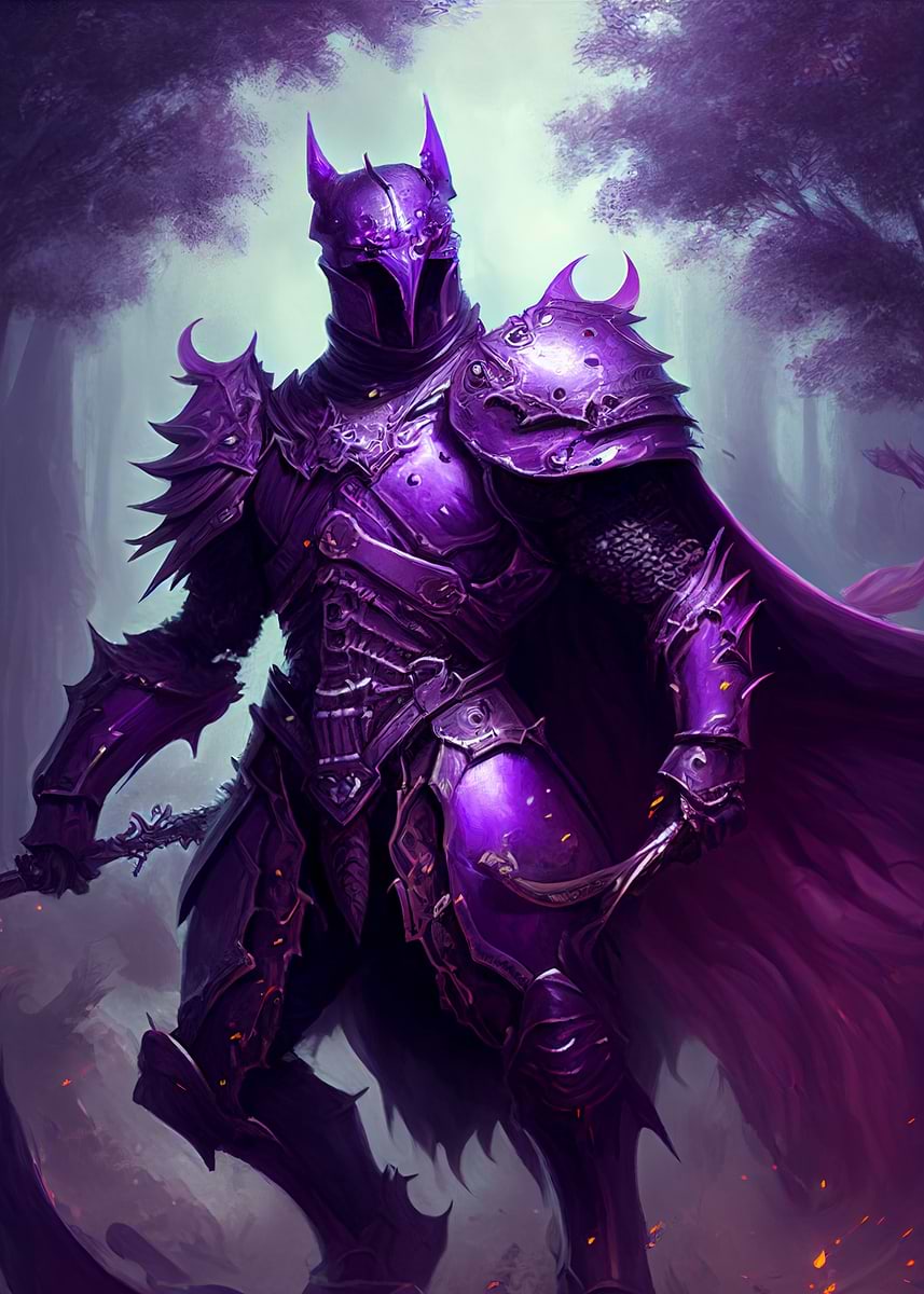 'Purple Knight' Poster, picture, metal print, paint by Media Editing ...