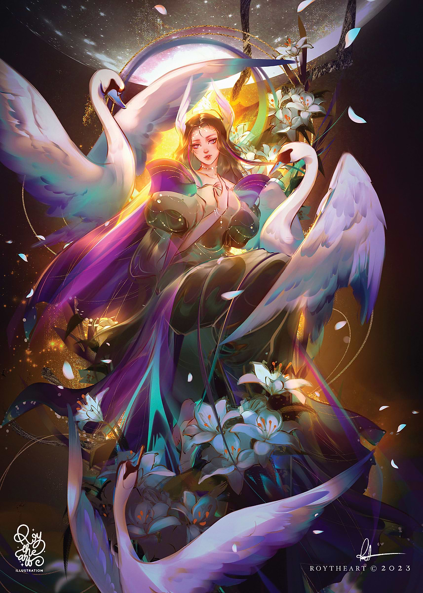 'The Swan' Poster, picture, metal print, paint by ROY THE ART | Displate