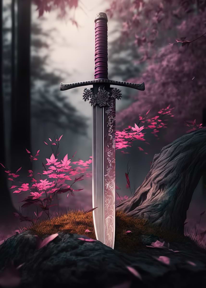 'Sword in the ground' Poster, picture, metal print, paint by Sebastian ...