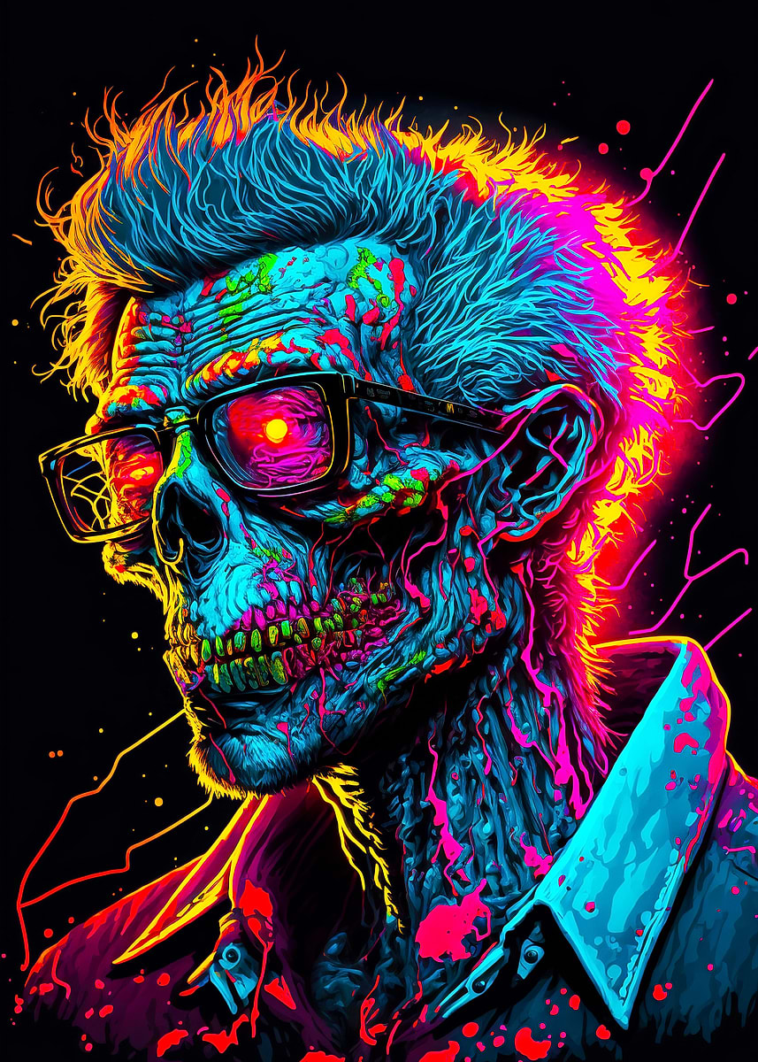 'Gangster zombie punk' Poster, picture, metal print, paint by Tapu Vlad ...