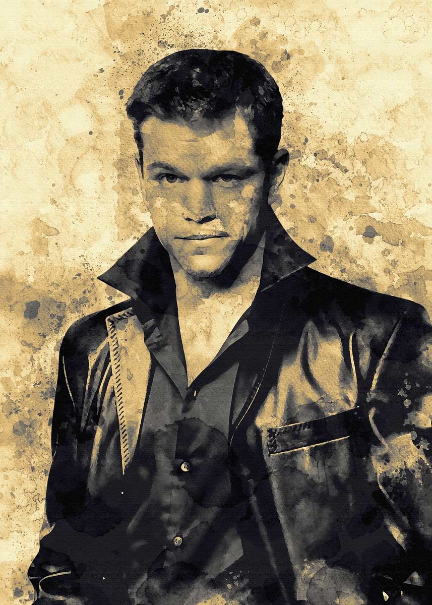 'Matt Damon' Poster, picture, metal print, paint by Hilda Warren | Displate