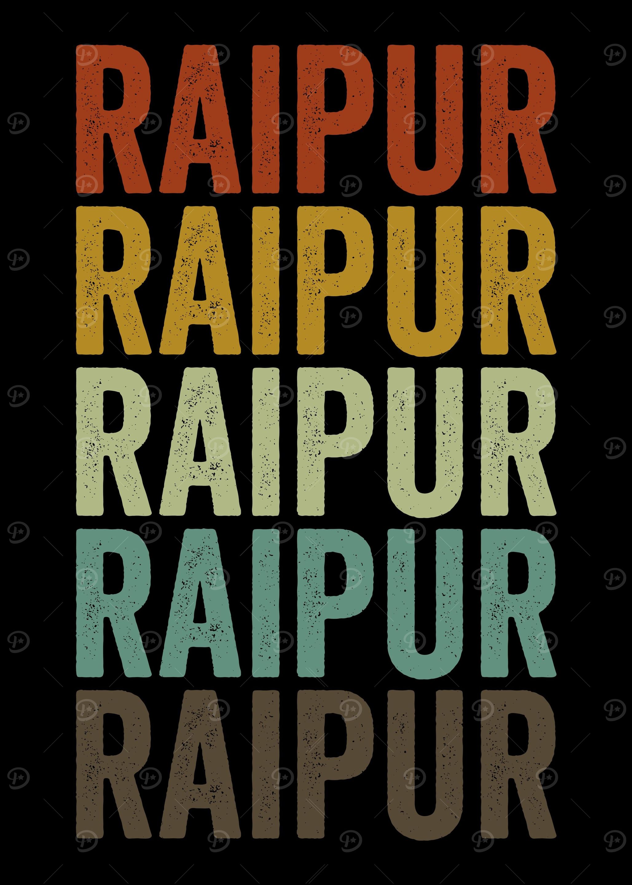 'Raipur India Retro Vintage' Poster, picture, metal print, paint by ...