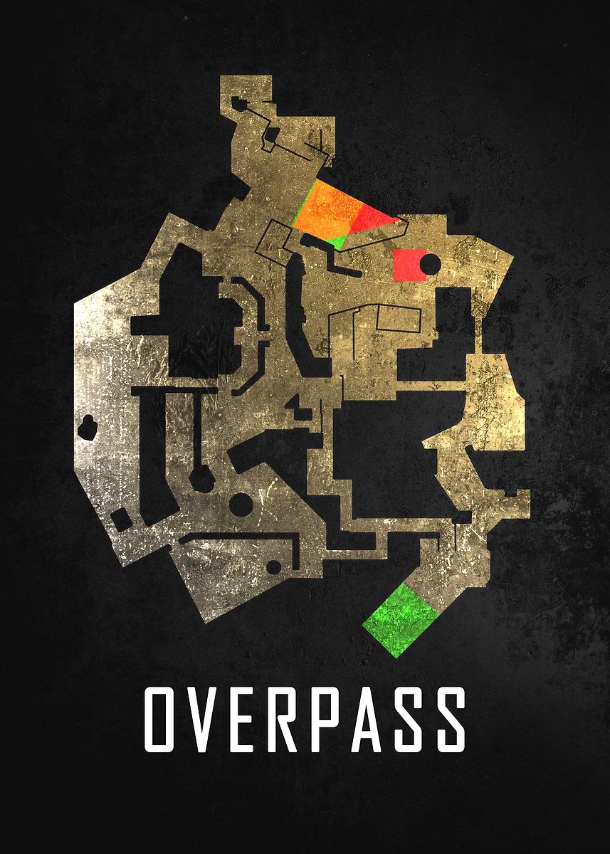 'Overpass Black Map' Poster, picture, metal print, paint by Counter ...