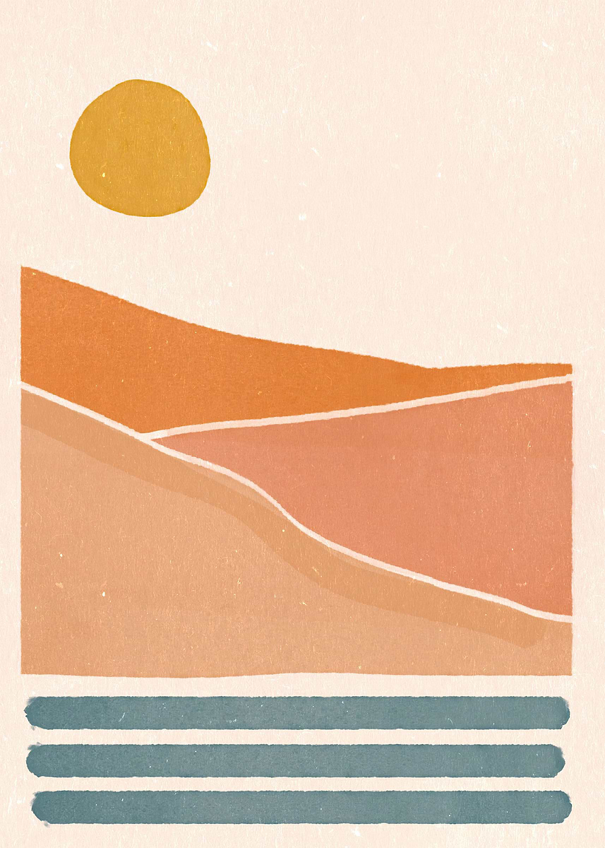 'Minimalist Boho Desert' Poster, picture, metal print, paint by AMG ...