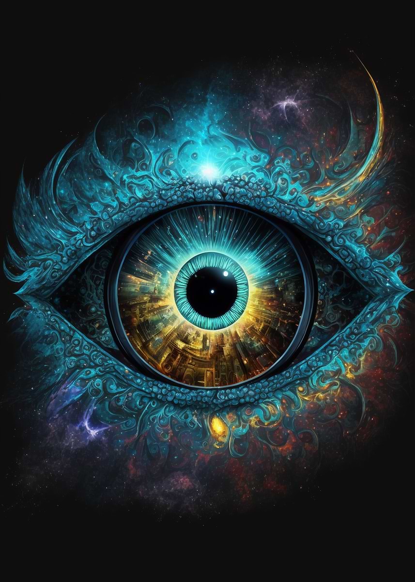 'Cosmic Eye' Poster, picture, metal print, paint by Cybronauts | Displate