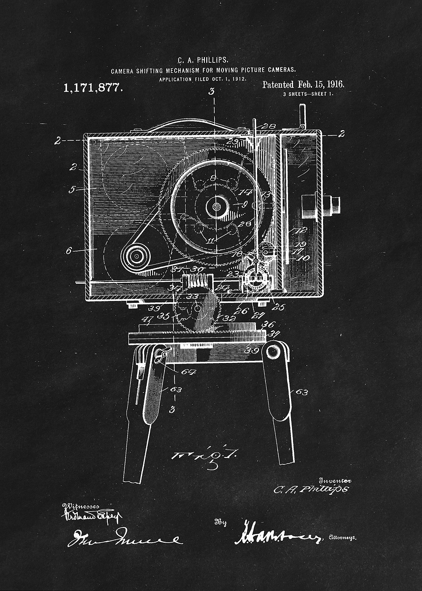 'Vintage Camera Blueprint' Poster, picture, metal print, paint by ...