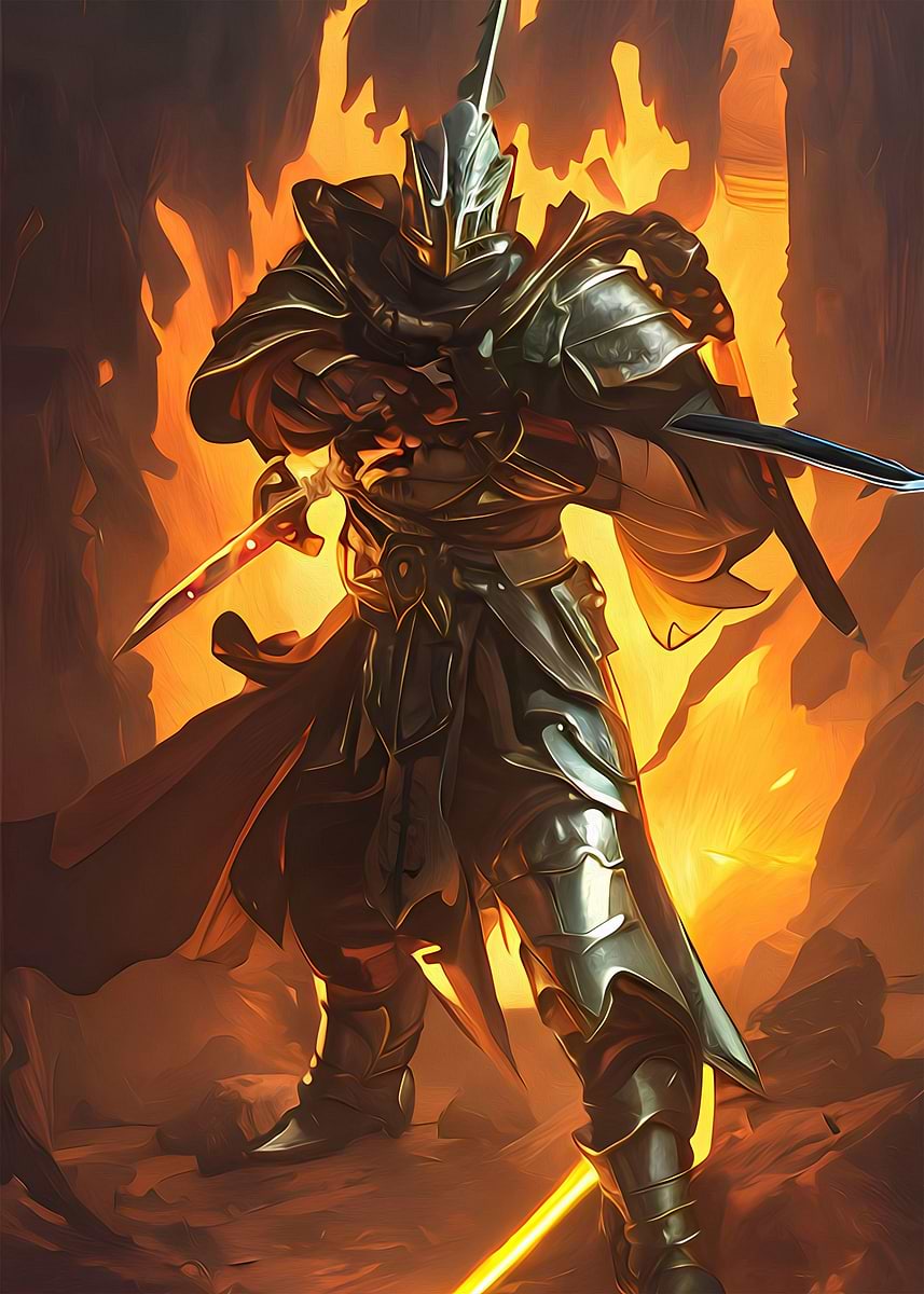 'Knight carrying a sword' Poster, picture, metal print, paint by ...