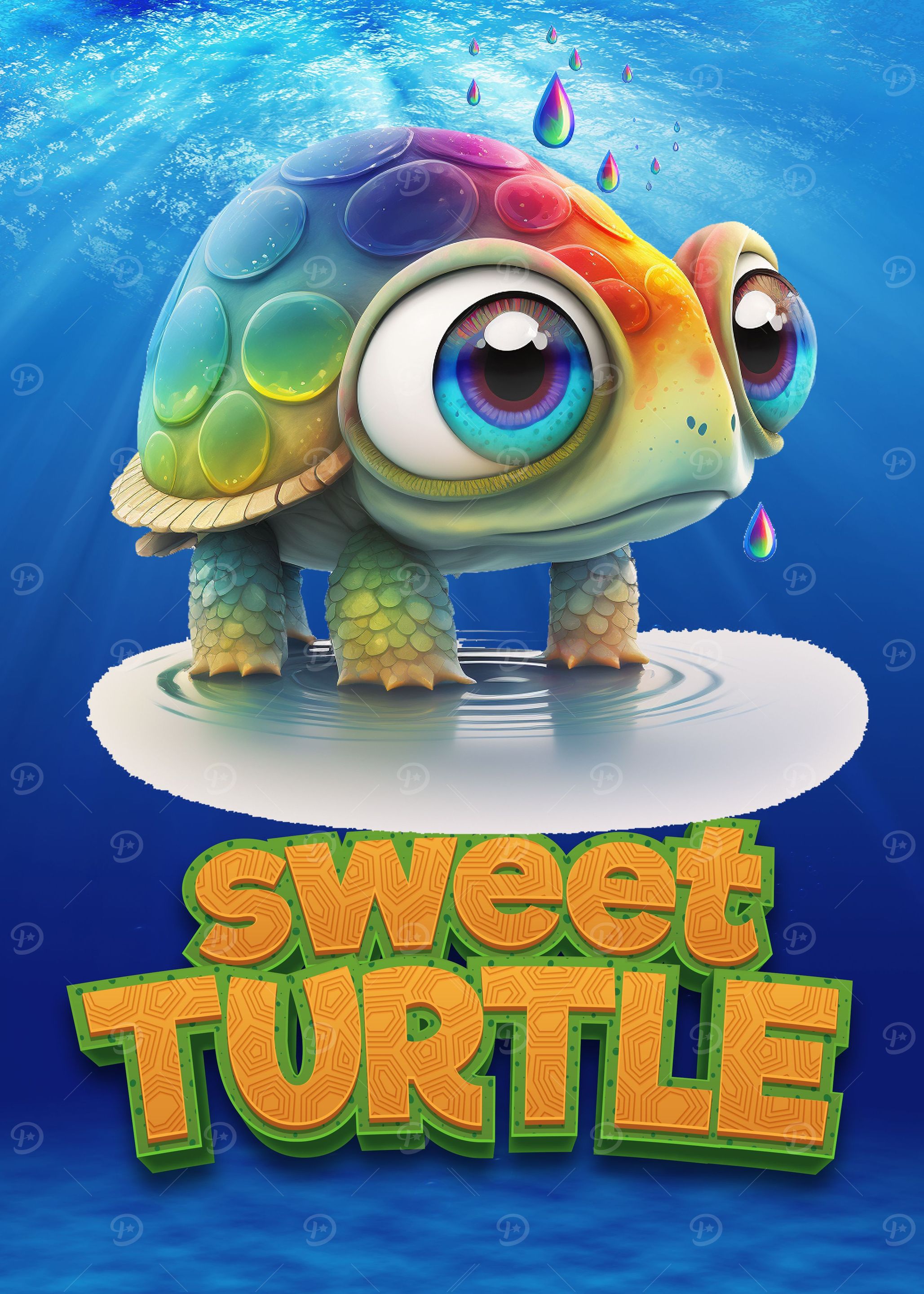 'confused little turtle' Poster, picture, metal print, paint by Stefan ...