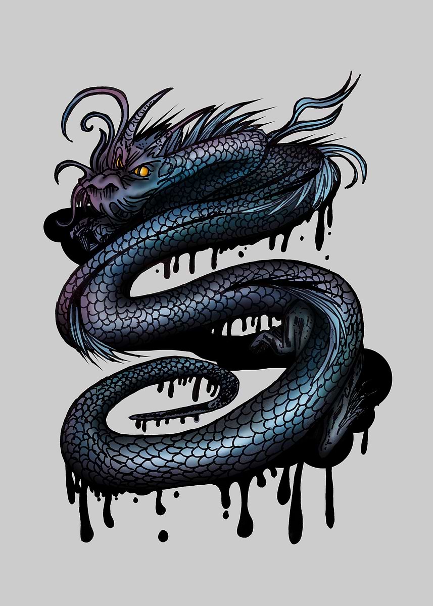 'Dragon Swirl' Poster, picture, metal print, paint by Adamzworld | Displate