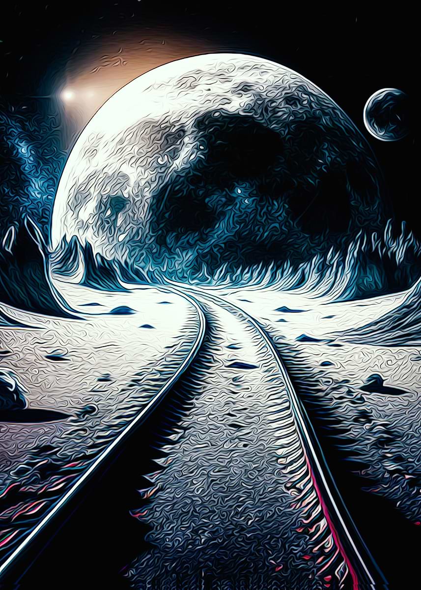 'Train Space' Poster, picture, metal print, paint by Kwong Han | Displate