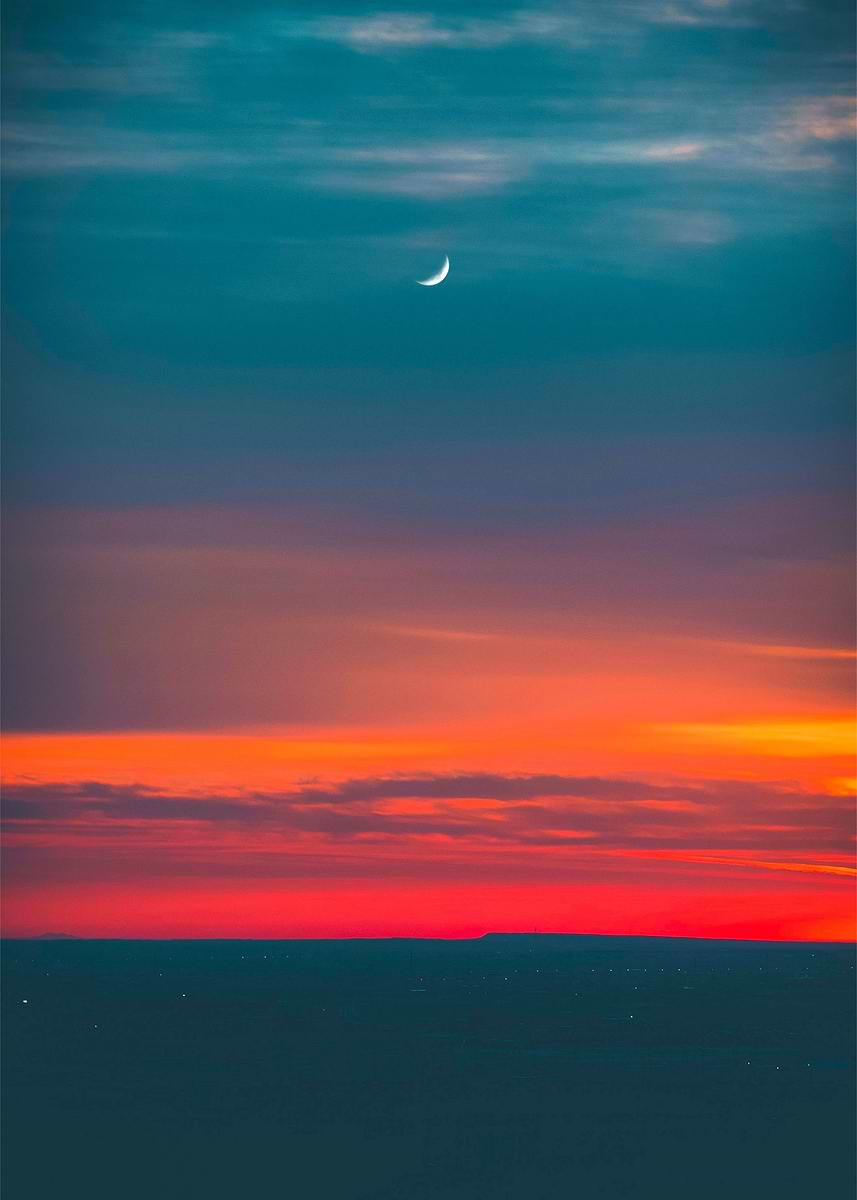 'Sun set moon' Poster, picture, metal print, paint by Aiden Tells ...