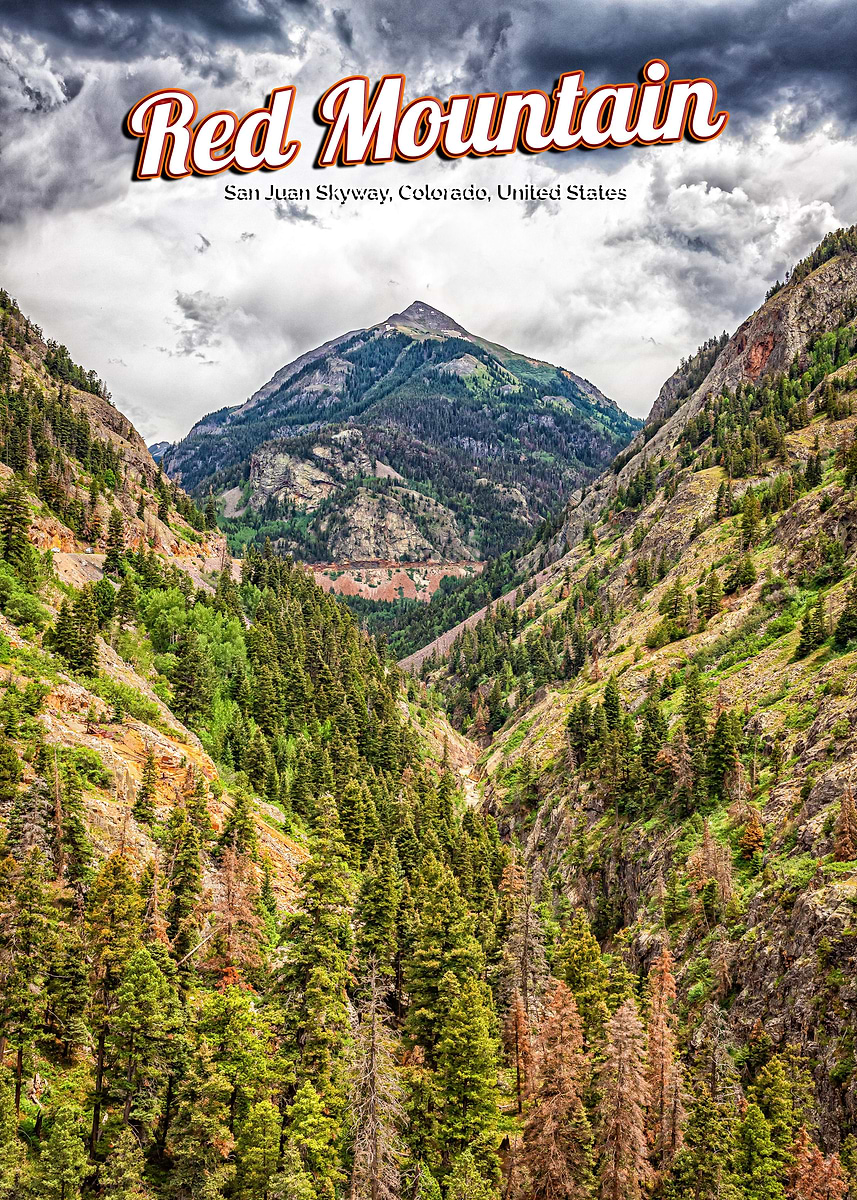 'Red Mountain Creek Valley' Poster, picture, metal print, paint by ...