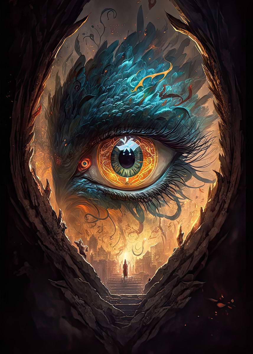 'Fantasy Phoenix Eye' Poster, picture, metal print, paint by Funny Fur ...