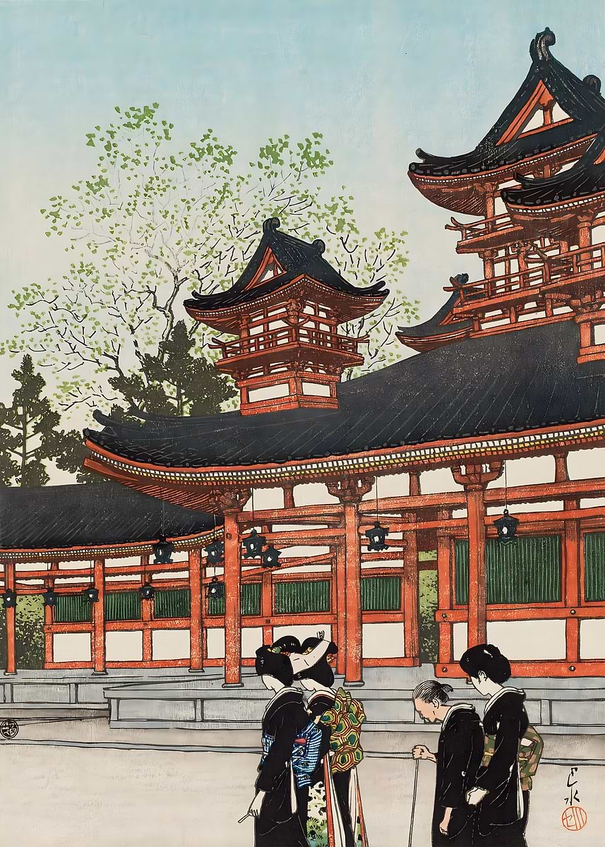 'Ukiyo e Taikyoku Hall 1922' Poster, picture, metal print, paint by ...