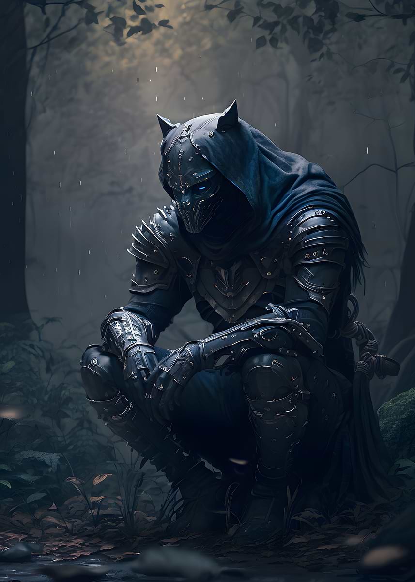 'Black Panther Knight' Poster, picture, metal print, paint by Jai ...