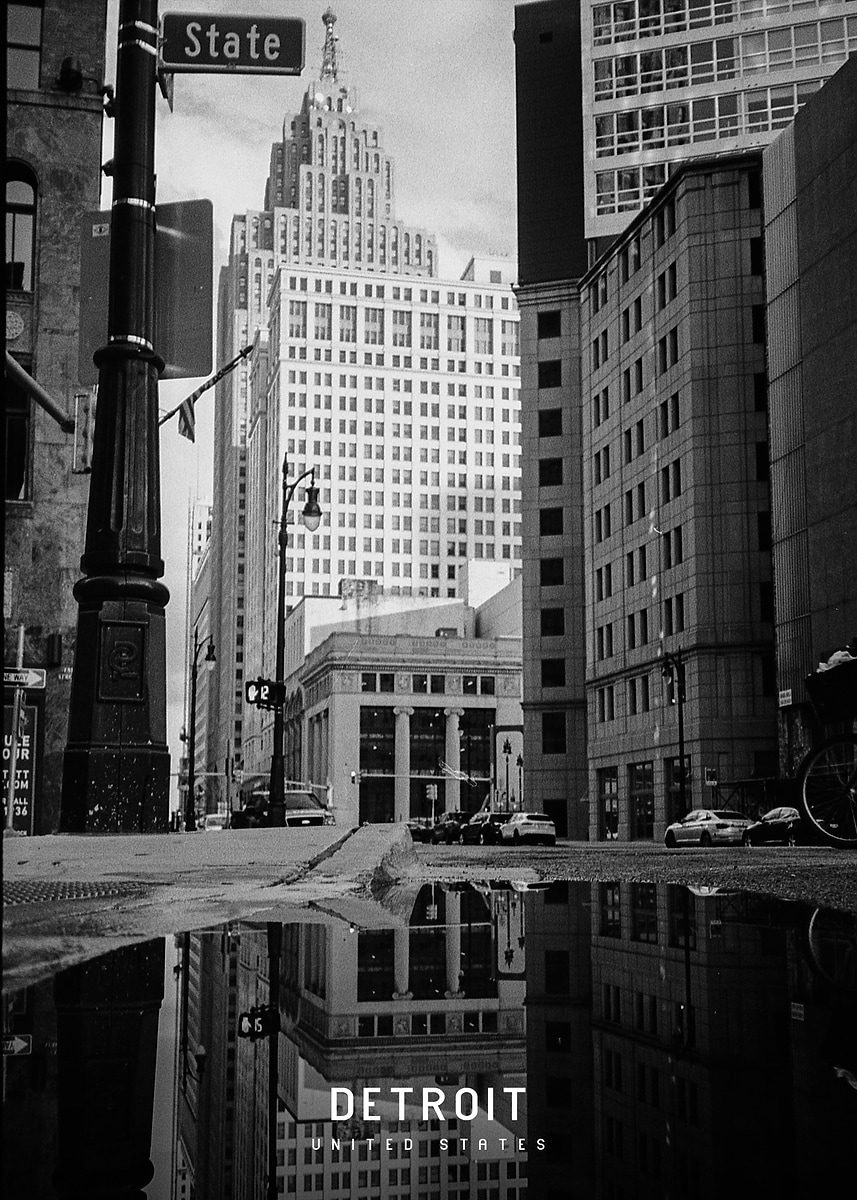 'Detroit ' Poster, picture, metal print, paint by Famous City | Displate