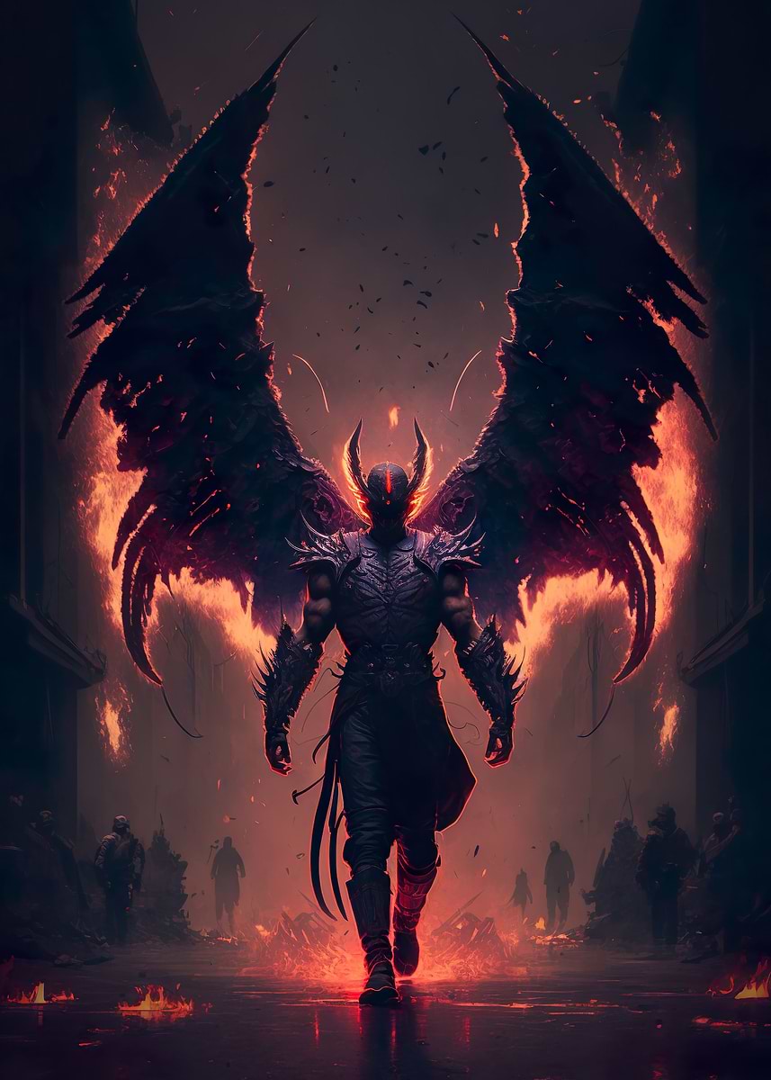 'Winged Demon' Poster, picture, metal print, paint by GLITCHED ART ...