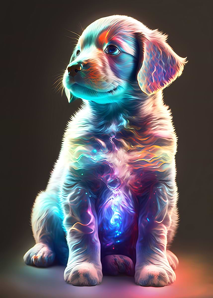 'Cute Cosmic Puppy' Poster, picture, metal print, paint by Luong Phat ...