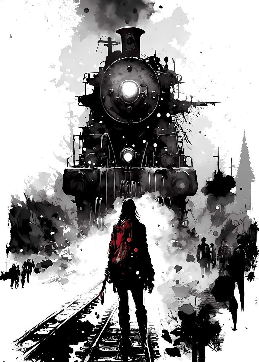 'Haunted Ink Train' Poster, picture, metal print, paint by ...