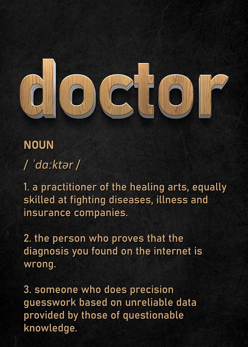 'Doctor Definition Funny' Poster, picture, metal print, paint by Wall ...