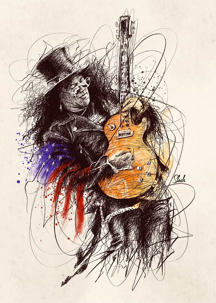 'guitar guitarist legend' Poster, picture, metal print, paint by yunur ...