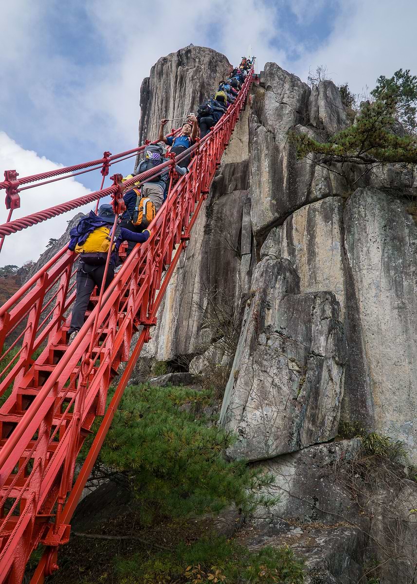 'Vertigo Bridge' Poster, picture, metal print, paint by Lise | Displate