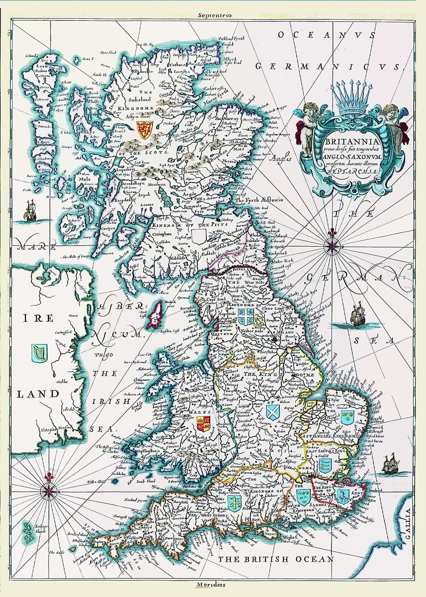 'Britania Ancient Map' Poster, picture, metal print, paint by М ...