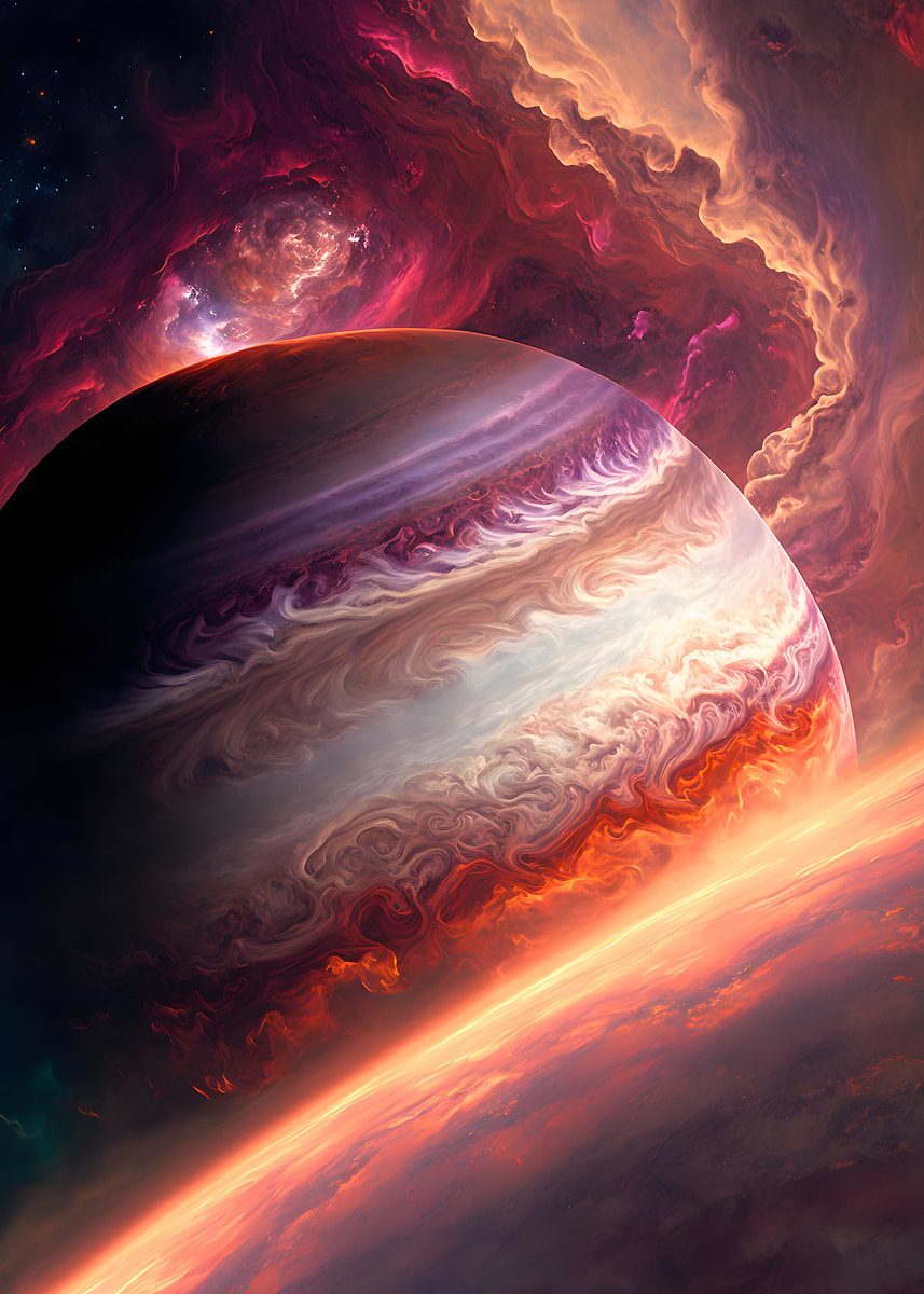 'Planet Landscape ' Poster, picture, metal print, paint by Virtual ...