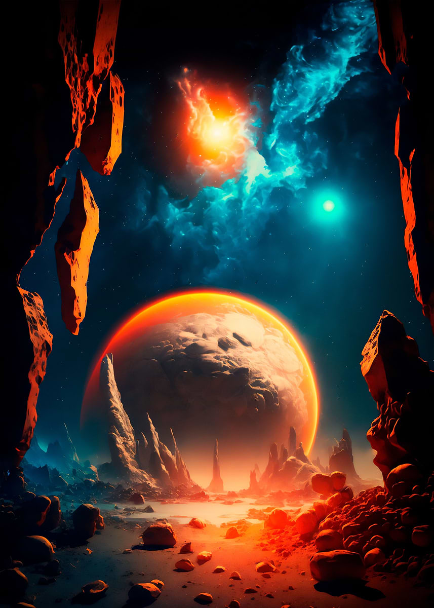 'Two Suns' Poster, picture, metal print, paint by AGDigitalArtist ...