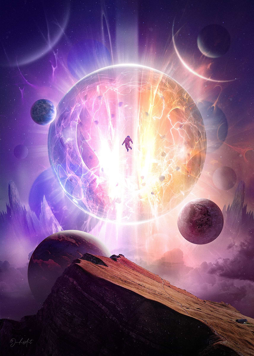 'Celestial' Poster, picture, metal print, paint by Jendi | Displate