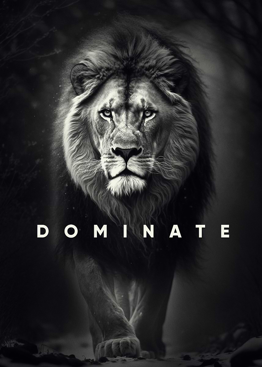 'Fearless Lion' Poster, picture, metal print, paint by nogar007 | Displate