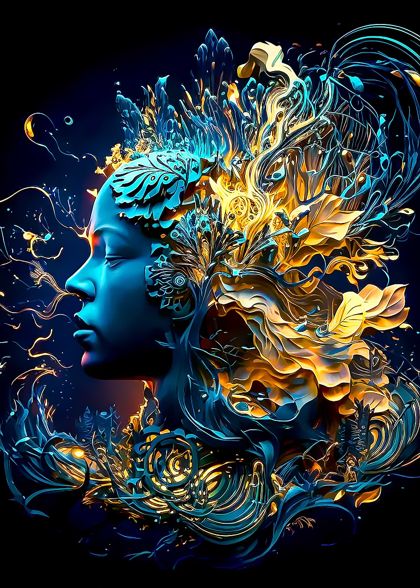'Fantasy Face' Poster, picture, metal print, paint by culinal dual ...