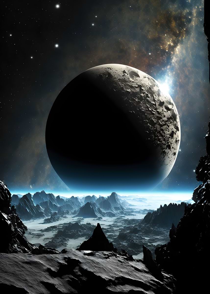 'Moon Space Landscape' Poster, picture, metal print, paint by Virtual ...