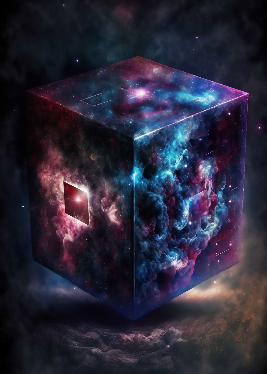 'Mystical Cube' Poster, picture, metal print, paint by Cybronauts ...