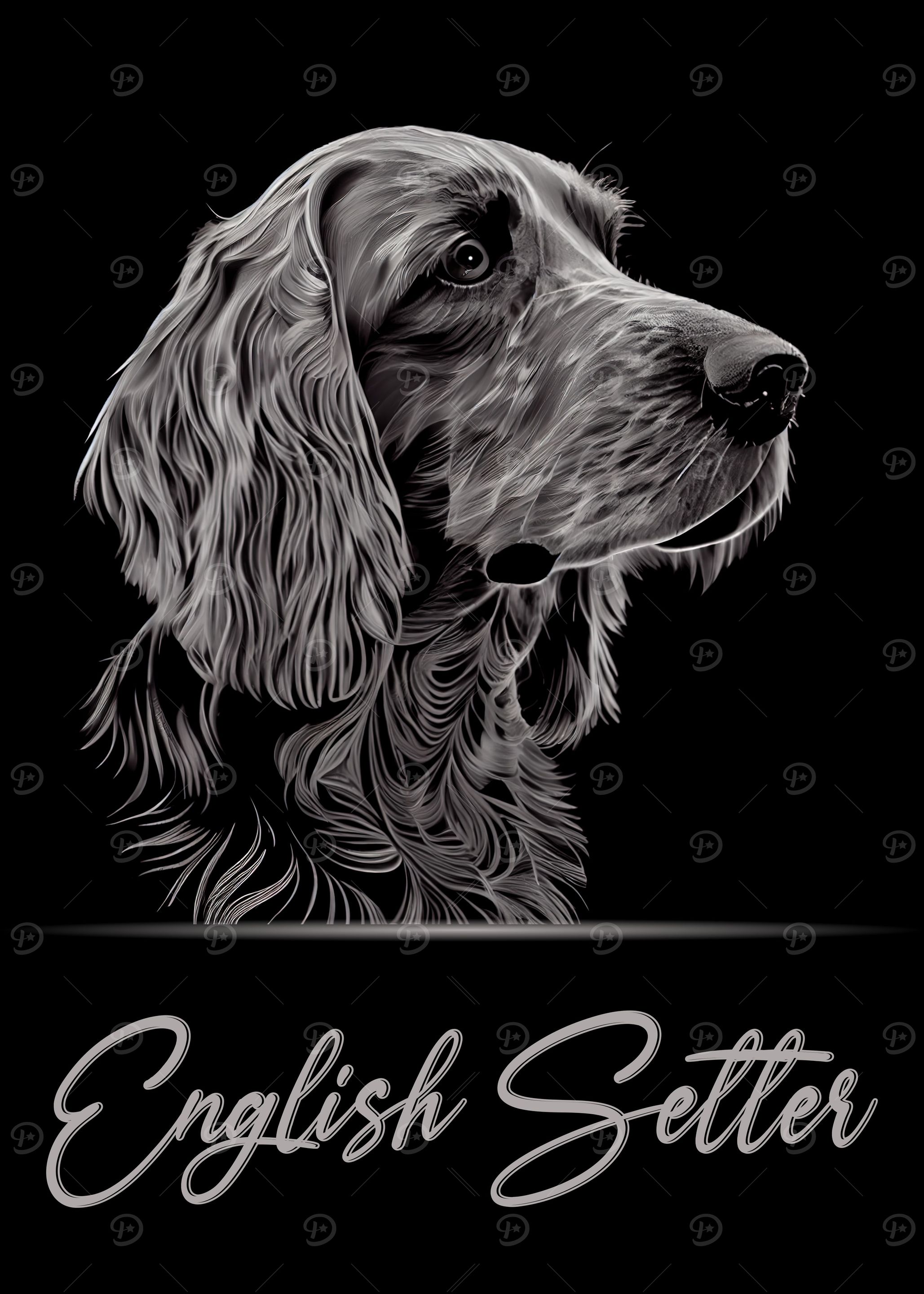 'English Setter Portrait' Poster, picture, metal print, paint by ...