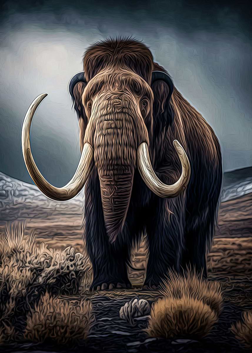 'Mammoth' Poster, picture, metal print, paint by Tiker Arts | Displate