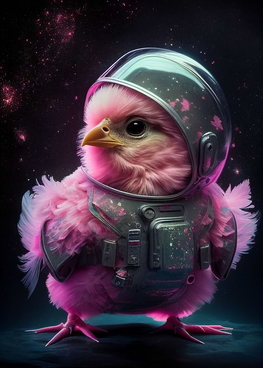 'Chick Space Armor' Poster, picture, metal print, paint by Symba | Displate