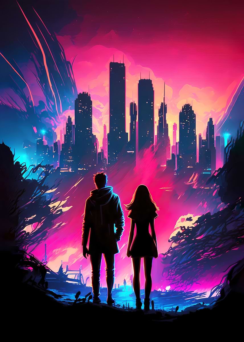 'Future Love Landscape' Poster, picture, metal print, paint by Luong ...