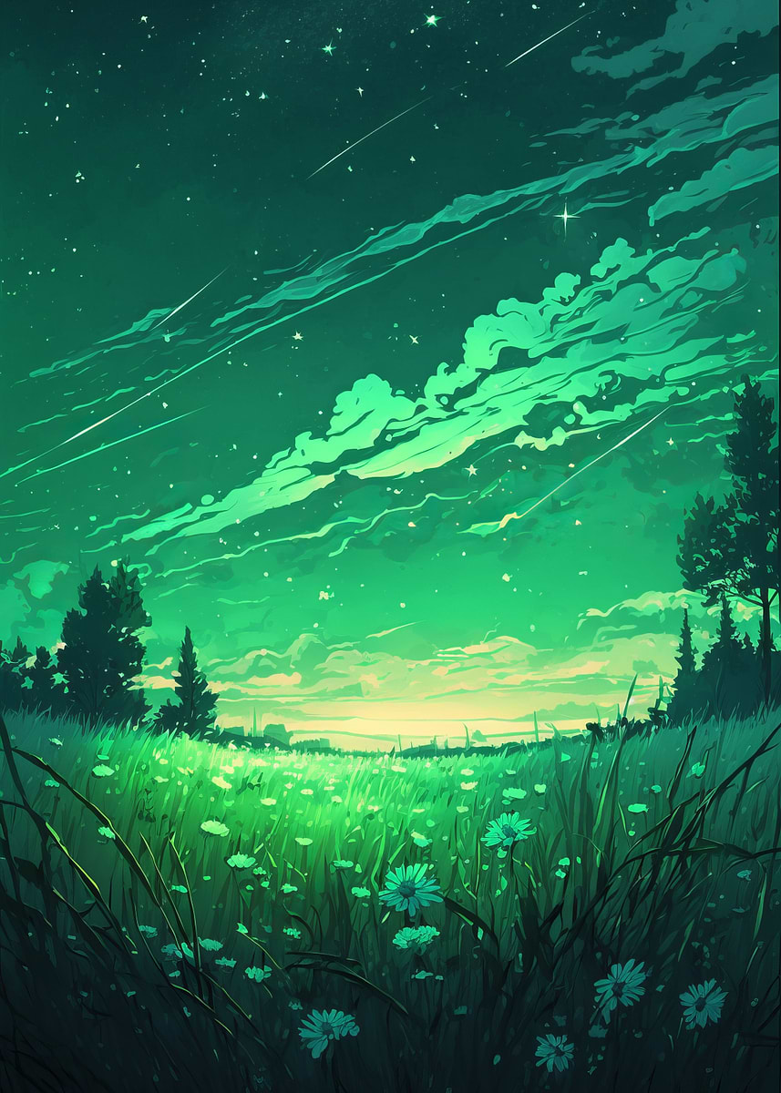 'Aurora Meadow' Poster, picture, metal print, paint by BnWDesigner ...