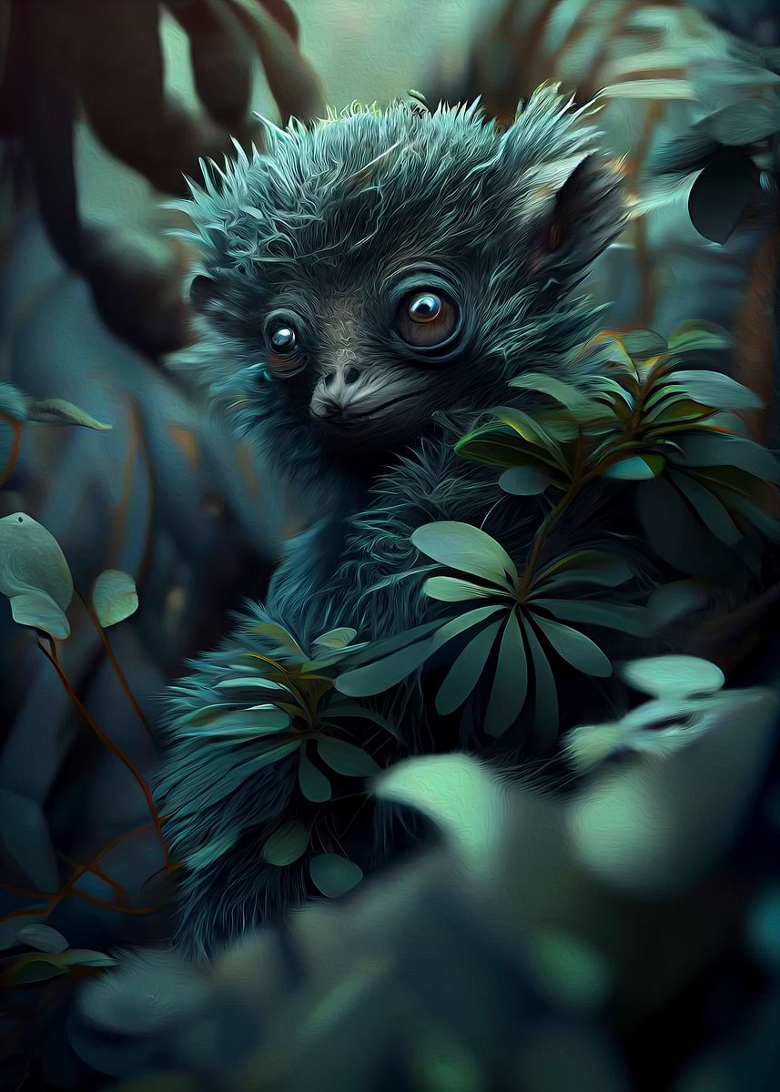 'Cyan Space Monkey' Poster, picture, metal print, paint by David Aron ...