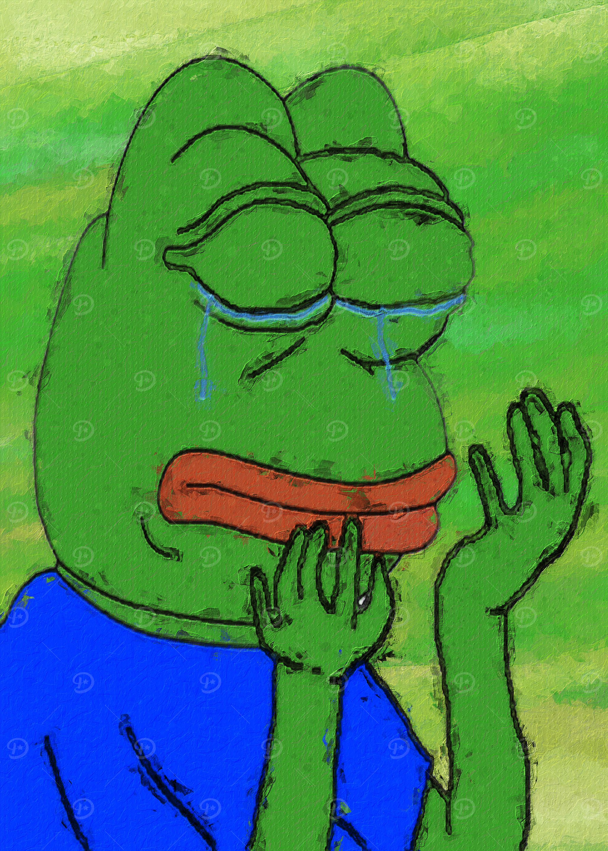 'Pepe the frog meme' Poster, picture, metal print, paint by Meme Daily ...