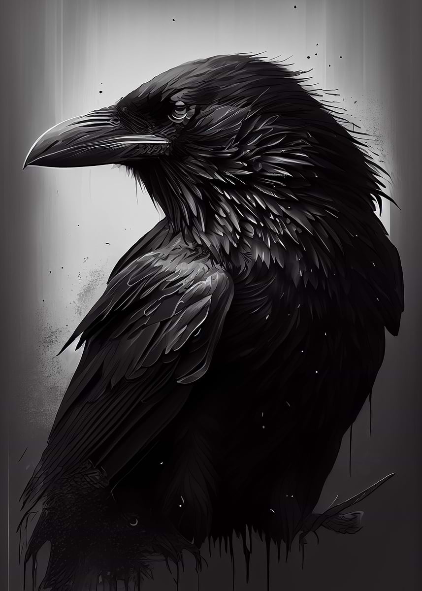 'Raven Portrait' Poster, picture, metal print, paint by DecoyDesign ...
