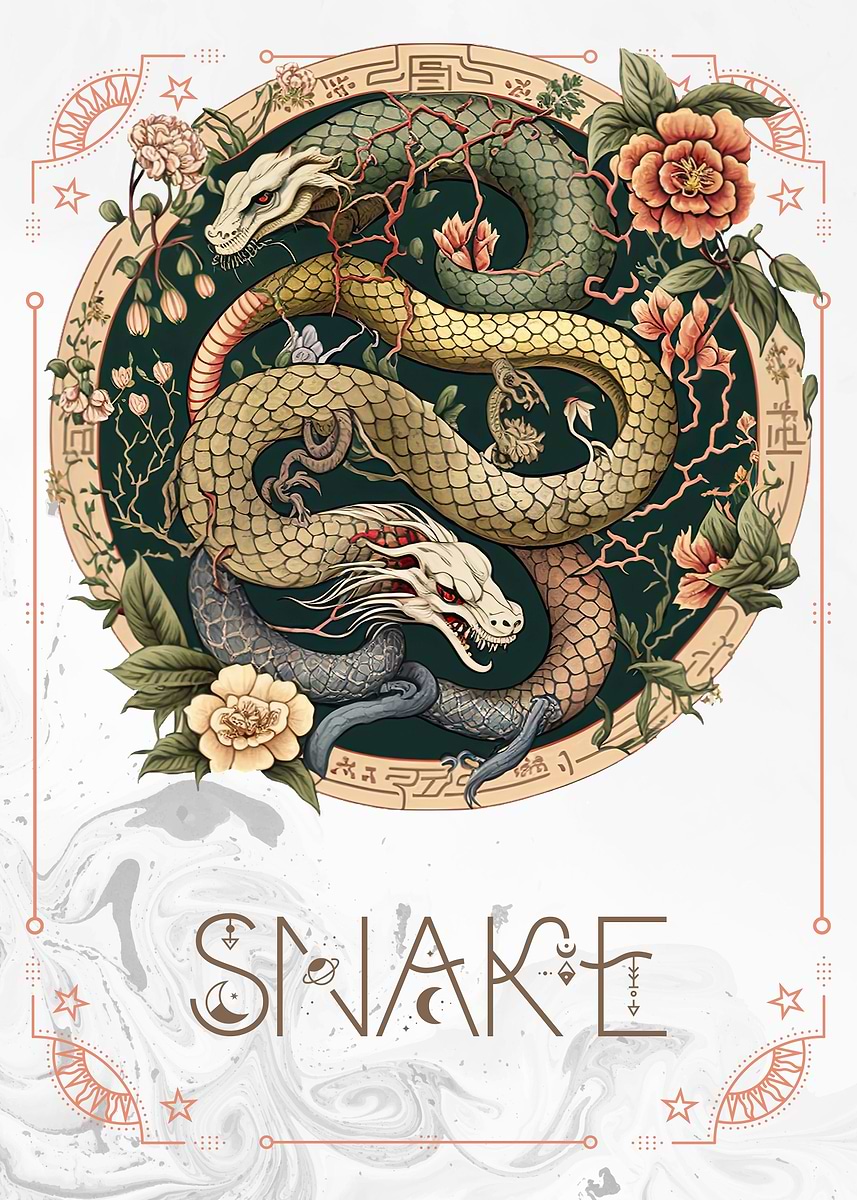 'Chinese Zodiac Snake' Poster, picture, metal print, paint by Stefan ...