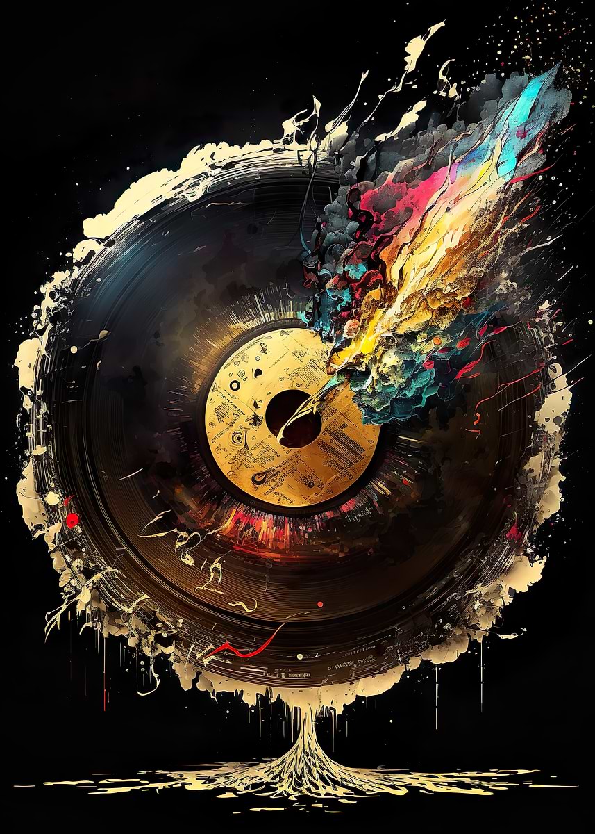 'Colorful Golden Record ' Poster, picture, metal print, paint by ...