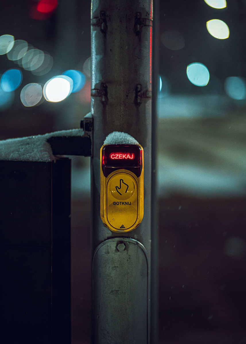 'Stop pedestrian light' Poster, picture, metal print, paint by Adam Stolarczyk | Displate