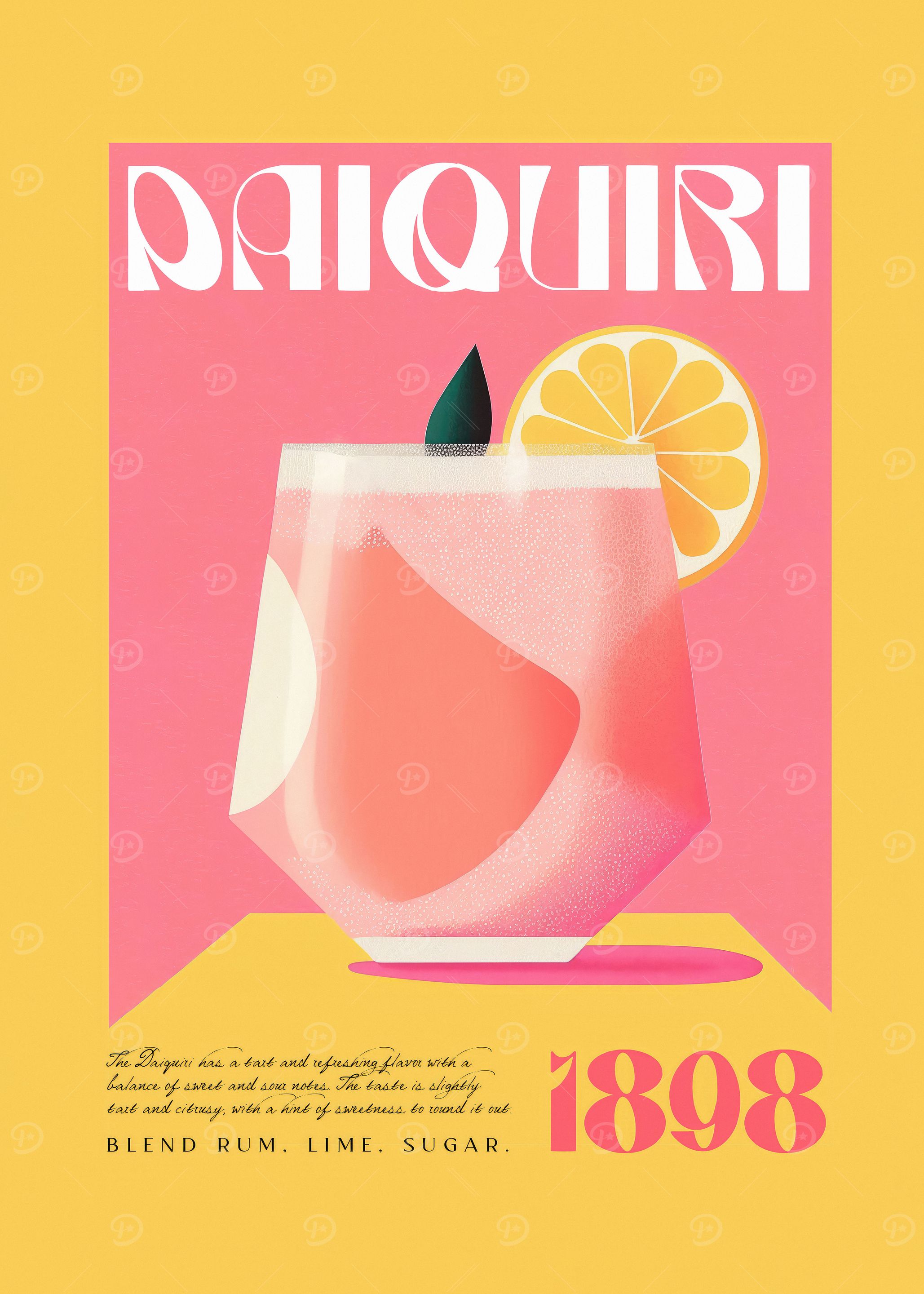 'Daiquiri Cocktail 1898' Poster, picture, metal print, paint by ...