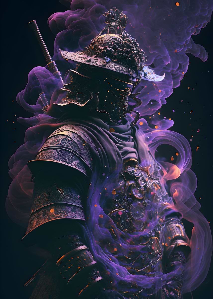 'Mysterious Samurai' Poster, picture, metal print, paint by ...