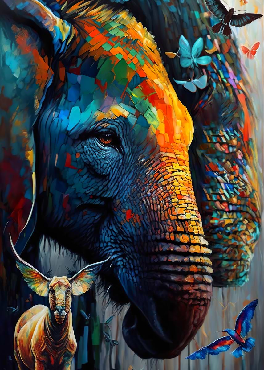 'Colored Wildlife' Poster, picture, metal print, paint by ...